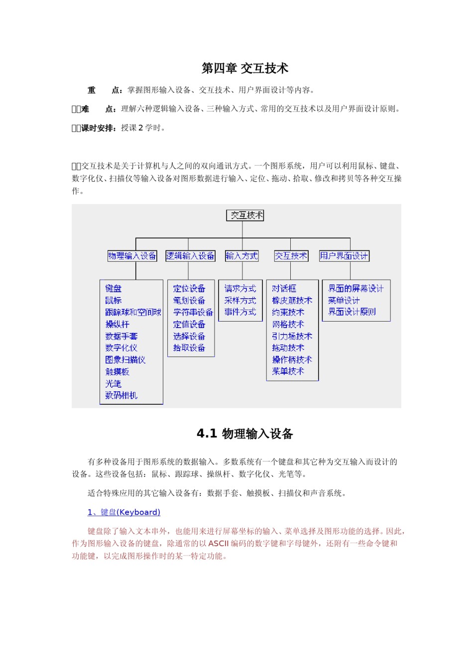 计算机图形学 第四章 交互技术doc考拉文库